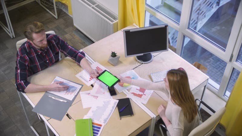 Business Partners Meeting, Sharing Information Via Tablet. Stock Image ...