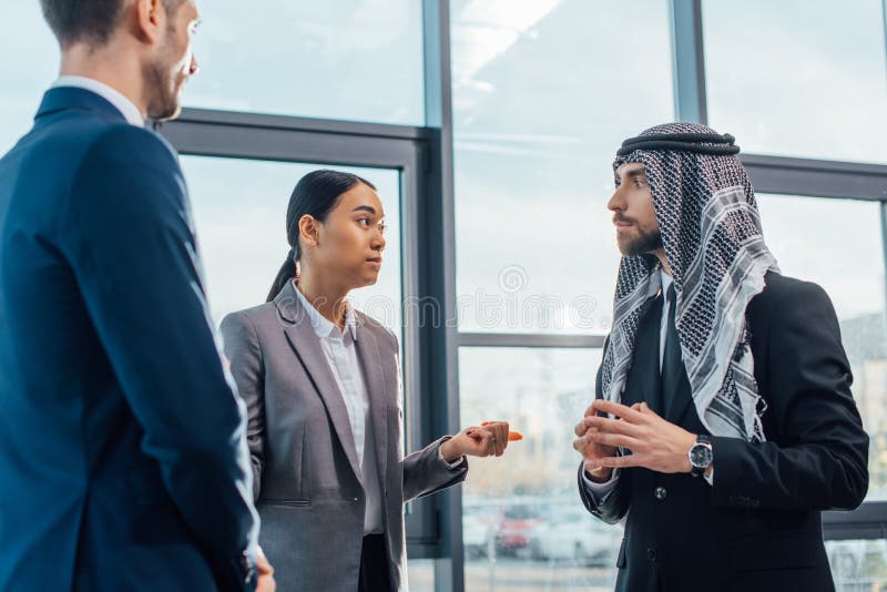 Business Partners on Meeting with Translator Stock Photo - Image of ...