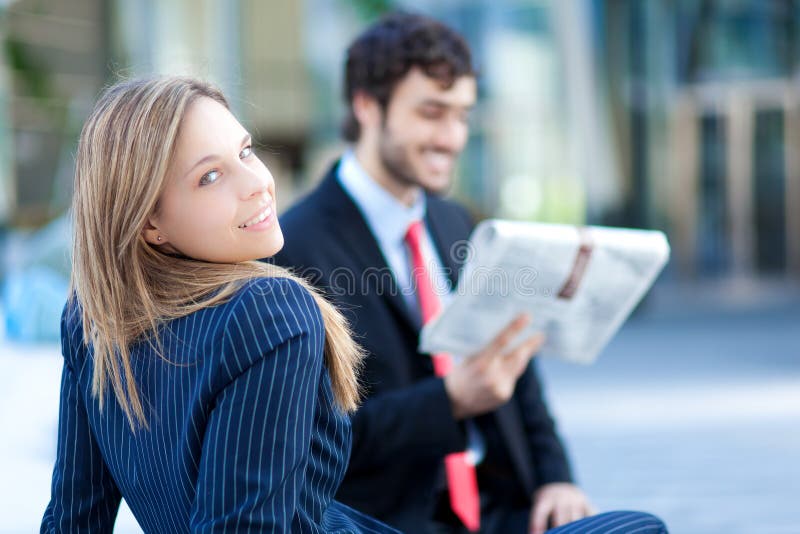 Business Partners Relaxing Outdoor Stock Photo - Image of advice ...