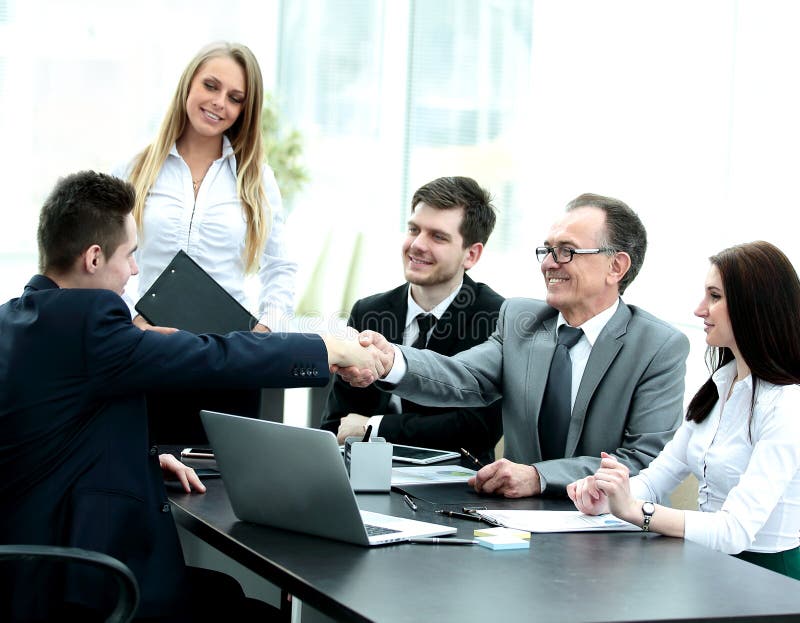 Business Partners Shaking Hands after a Successful Transaction Stock ...