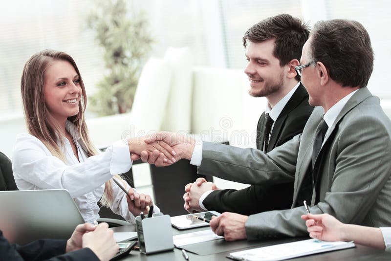 Business Partners Shaking Hands after a Successful Transaction Stock ...