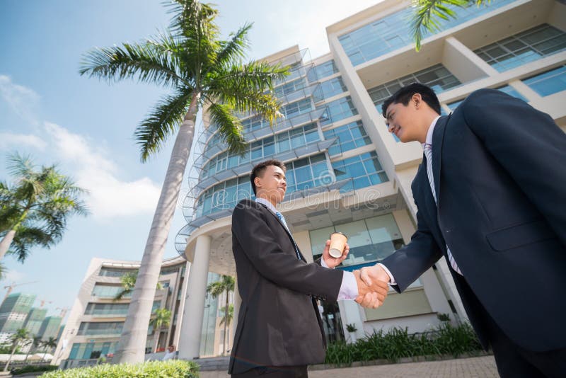 Business partners stock image. Image of coffee, greeting - 42183063