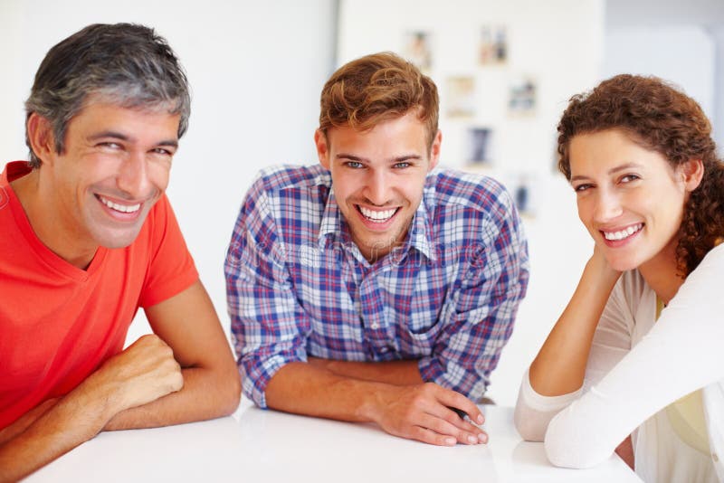 Business Partners Smiling. Portrait of Business Partners Sitting ...