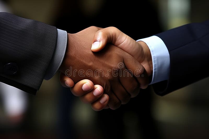 Business Partners in Suits Shaking Hands, Symbolizing Strong Agreement ...