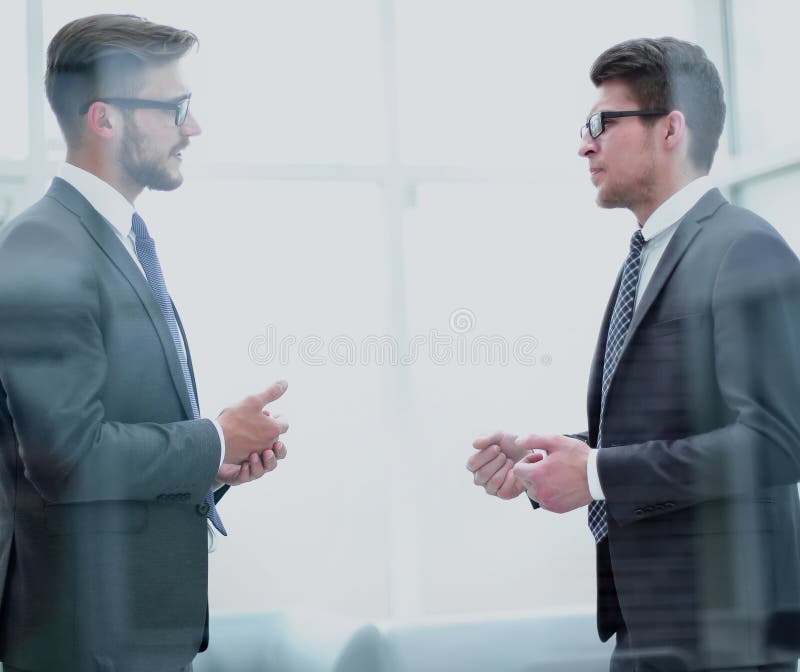 Business Partners Talk in the Office. Stock Image - Image of manager ...