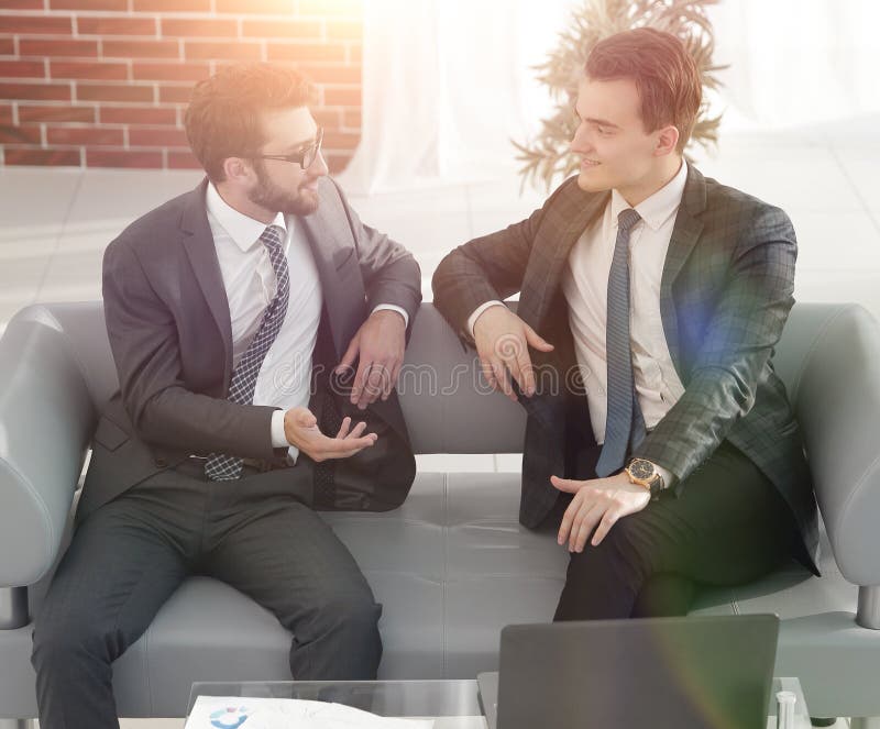 Business Partners Talking at the Office Stock Image - Image of office ...