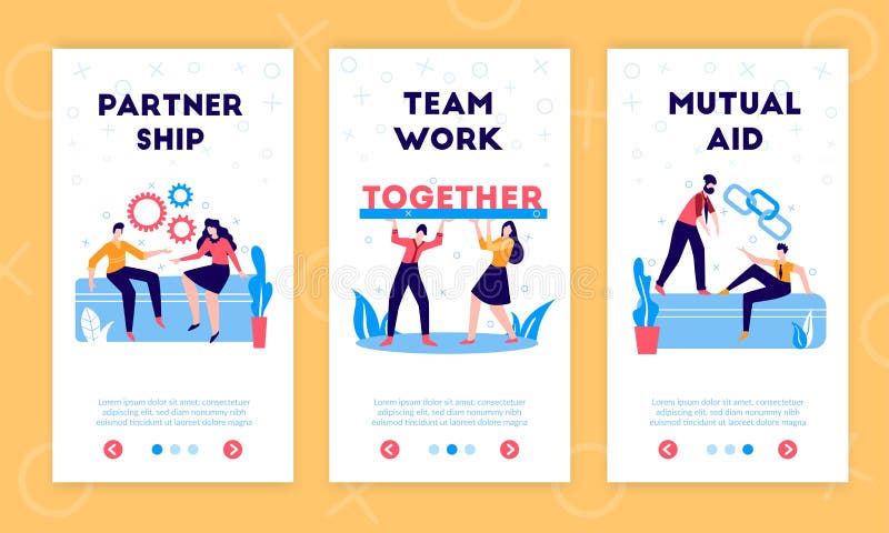 Business Partnership Horizontal Banner Stock Vector - Illustration of ...