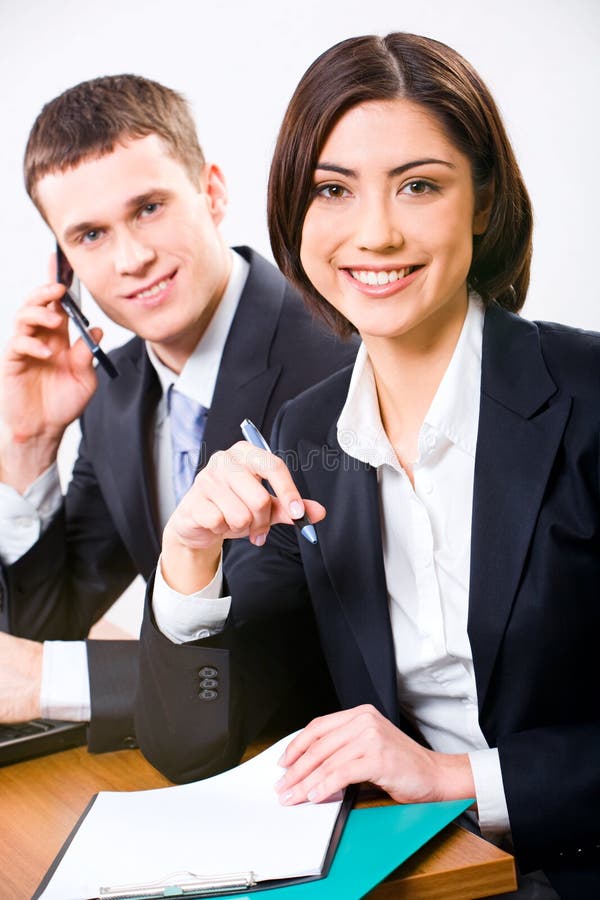 Business partners at work stock photo. Image of businessman - 4616794