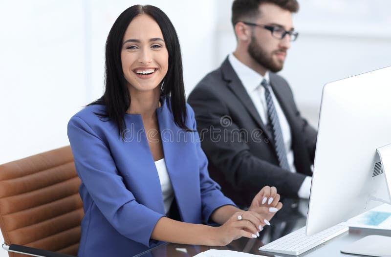 Business People in the Office Working on the Computer Stock Image ...