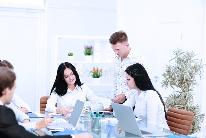 Business Partners Working on New Project at Office Stock Photo - Image ...