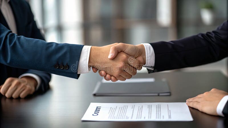 Business Partnership Agreement Office Setting Document Signing ...