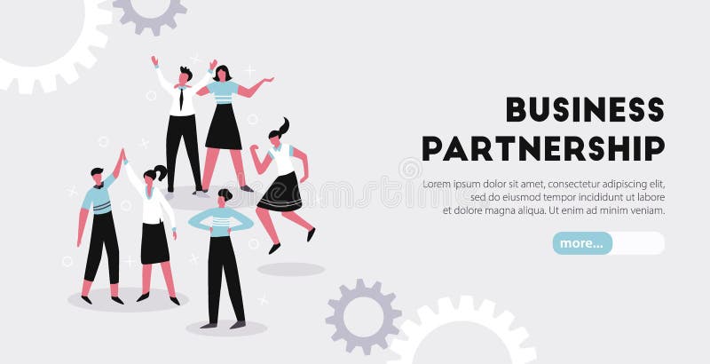 Business Partnership Horizontal Banner Stock Vector - Illustration of ...