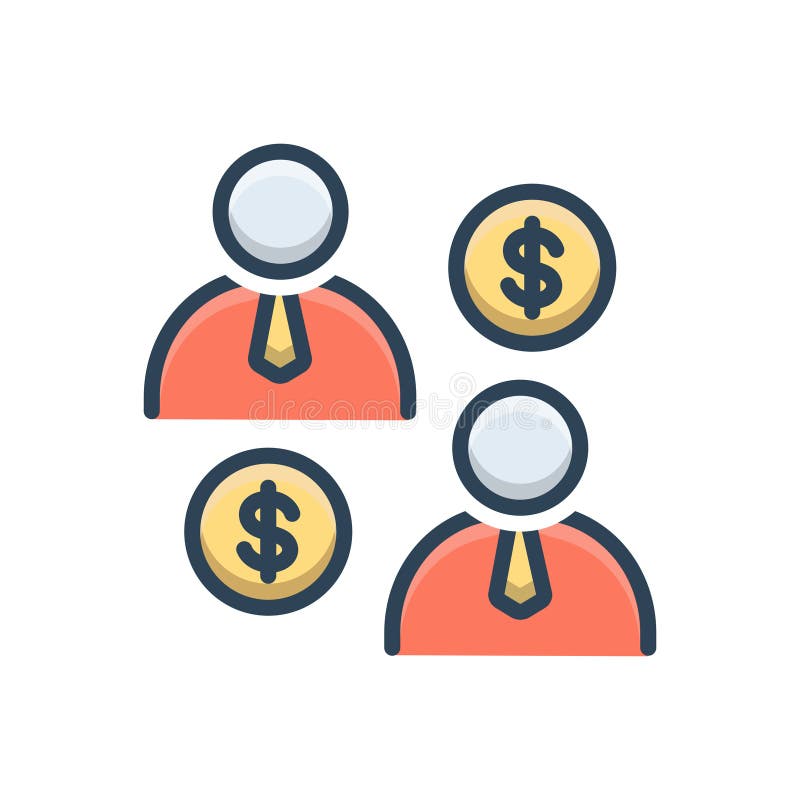 Color Illustration Icon for Business Partnership, Partners and ...