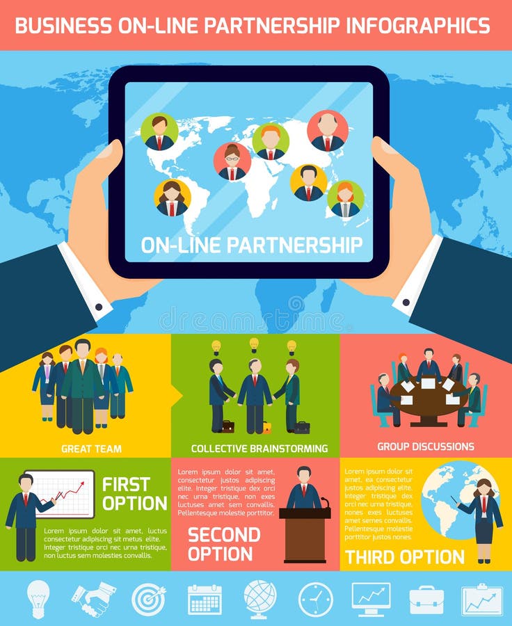 Business Partnership Infographics Stock Vector - Illustration of group ...