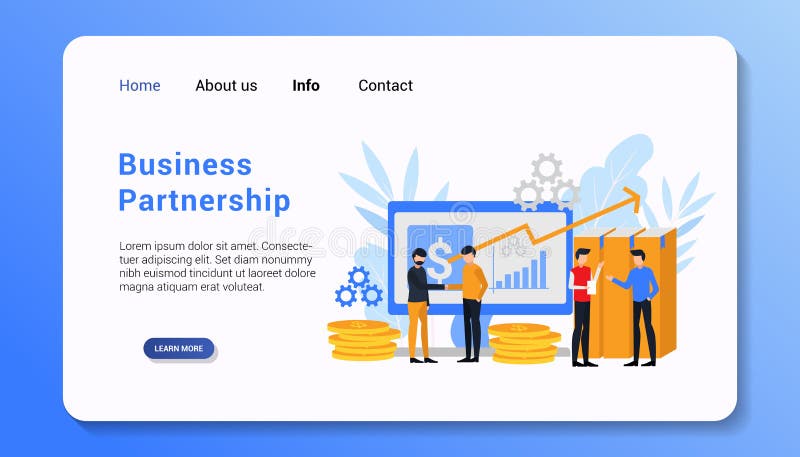 Business Partnership Landing Page Template Graphic Design Illustration ...