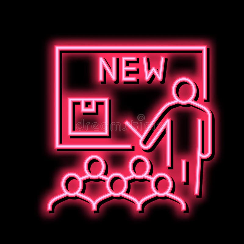 Business Partnership Presentation Neon Glow Icon Illustration Stock ...