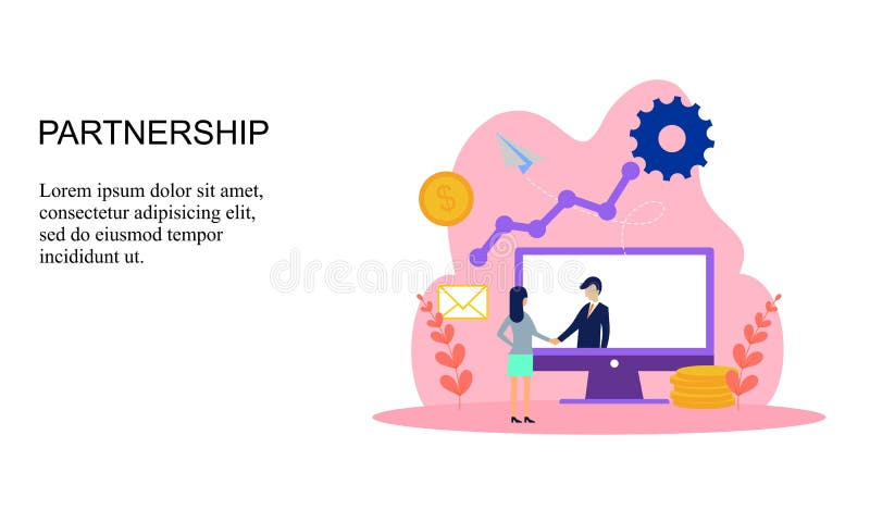 Business Partnership Relation Concept Idea with Tiny People Character ...