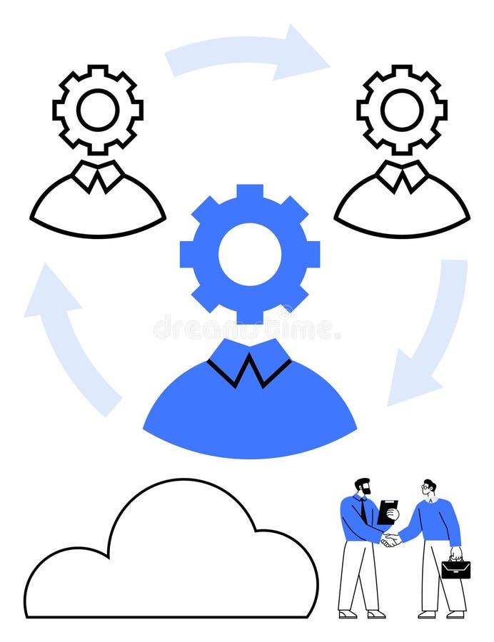 Business Partnership and Teamwork with Cloud Integration and Gear ...