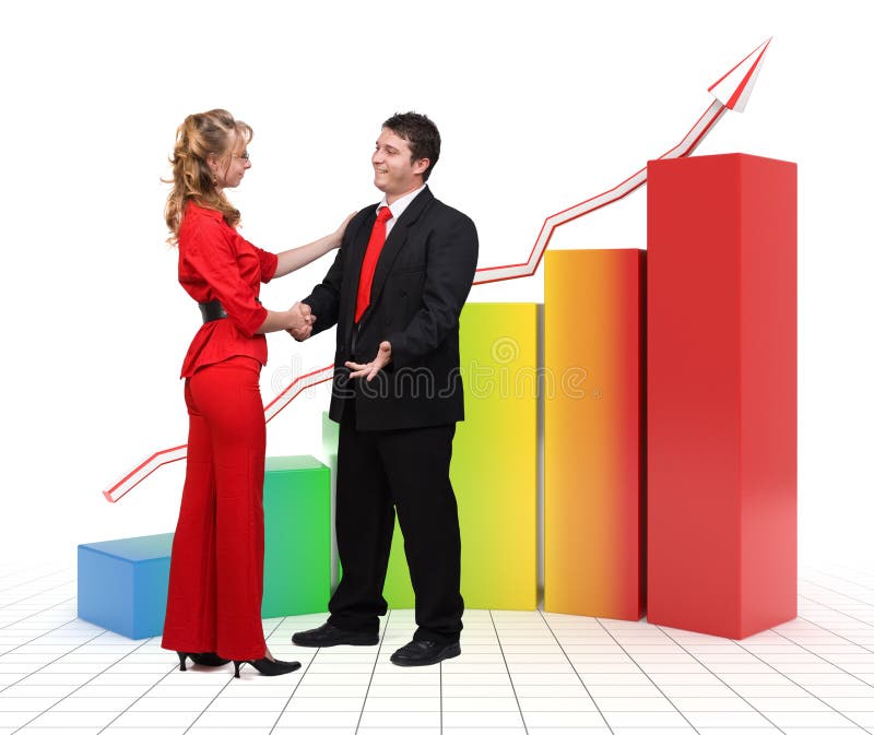 Business People - 3d Financial Graph Stock Photo - Image of woman ...