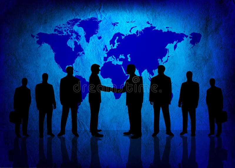 Global Business Men Handshake World Agreement Stock Vector ...