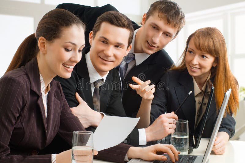 Young Business People Taking Notes at a Conference Stock Photo - Image ...