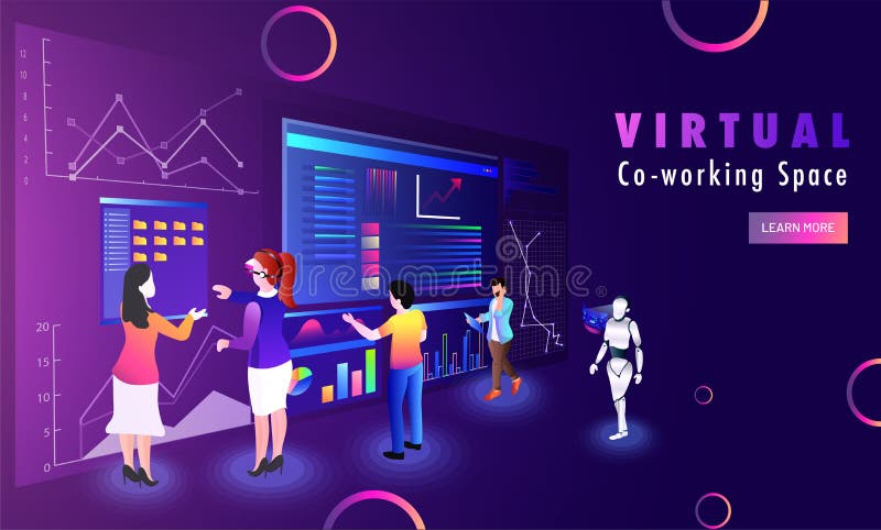 Business People Analysis or Performing Same Task at Distant Place ...