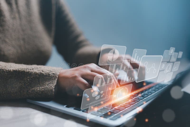 Business People Analyze Sales Data and Graph Economic Growth with ...