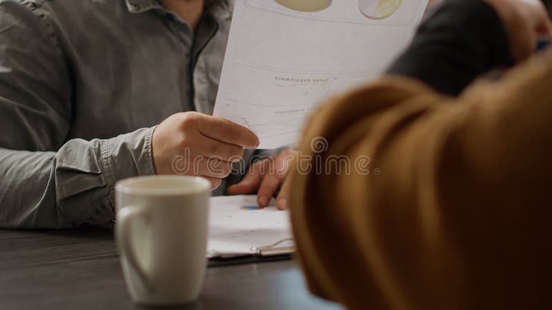 Business People Analyzing Research Information on Documents Stock Image ...