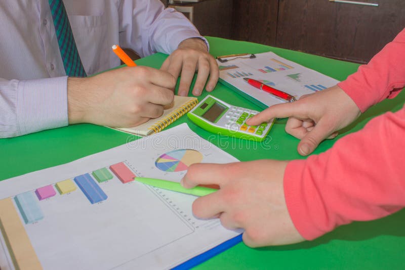 Business People Analyzing Statistics Financial Concept. Business People ...