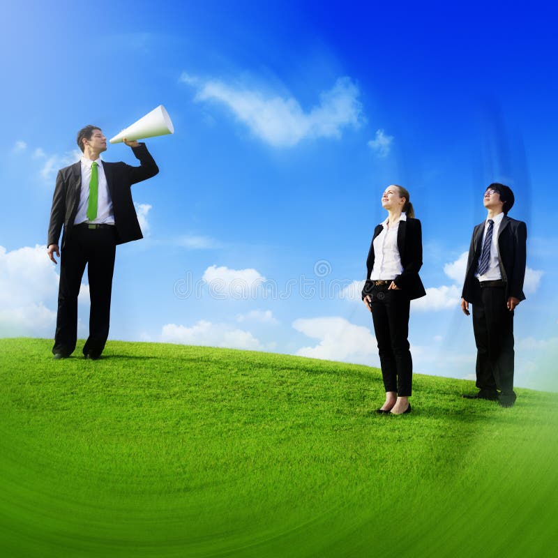 Business People Announcement Megaphone Team Concept Stock Image - Image ...