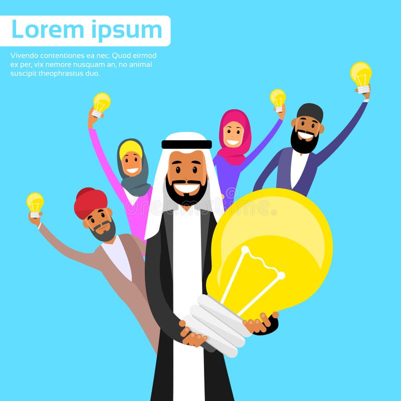 Business People Arab Team Group Idea Concept Hold Stock Vector ...