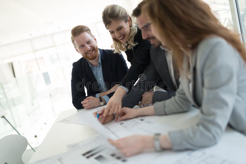 Business People And Architects Collaborating On Project Stock Image ...
