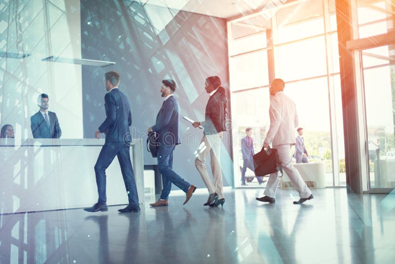 Business People Arriving at Reception Stock Photo - Image of ...