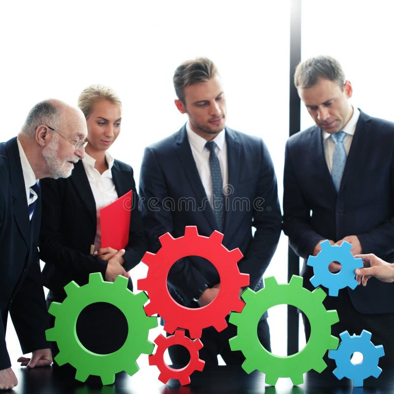 Business People Assembling Cogs Stock Image - Image of team, women ...