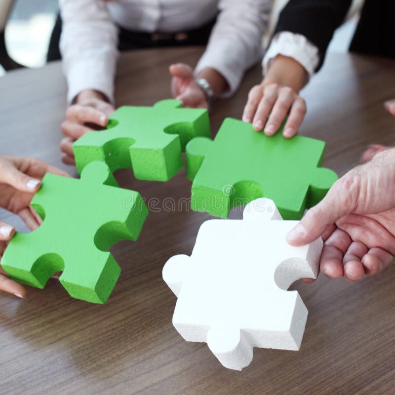 Business People Assembling Puzzle Stock Image - Image of hand, piece ...