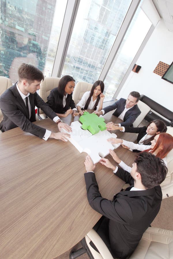 Business People Assembling Puzzle Stock Image - Image of idea ...