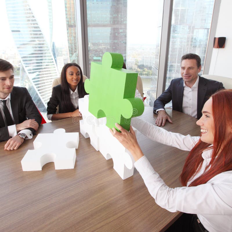 Business People Assembling Puzzle Stock Image - Image of help ...