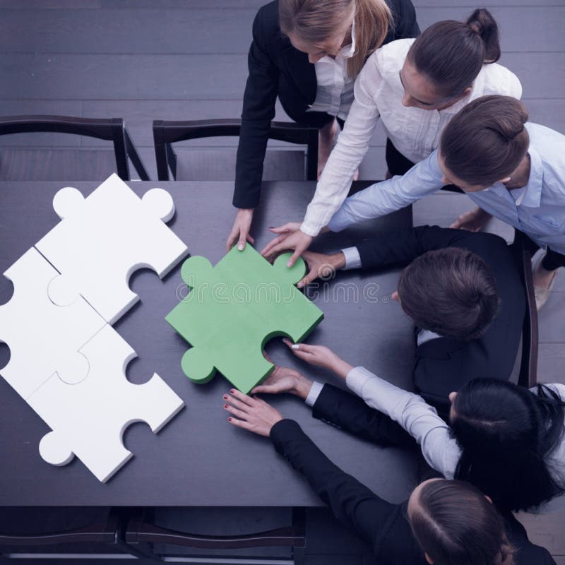 Business People Assembling Puzzle Stock Image - Image of join, jigsaw ...