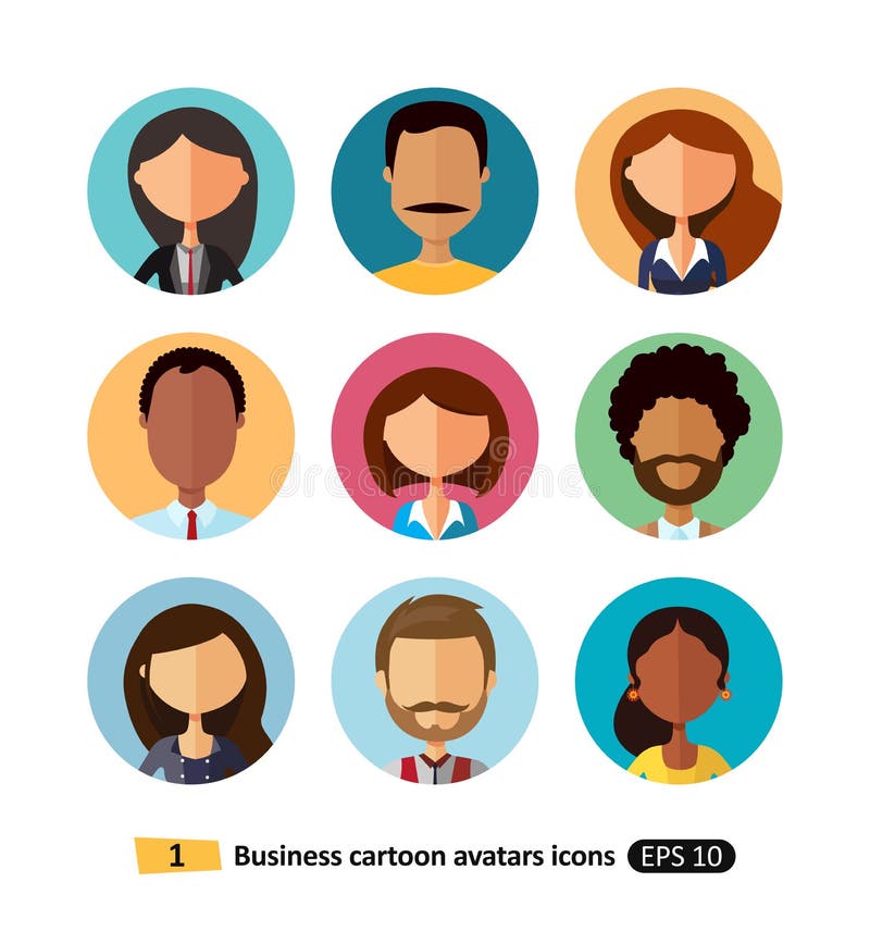 Business People Avatars Collection Flat Icons of Workers Team for Web ...