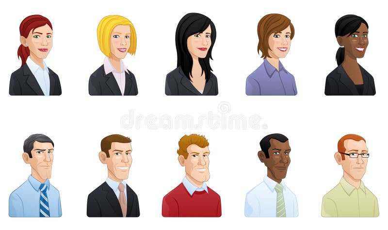 Business People Avatars - Illustration Stock Vector - Illustration of ...