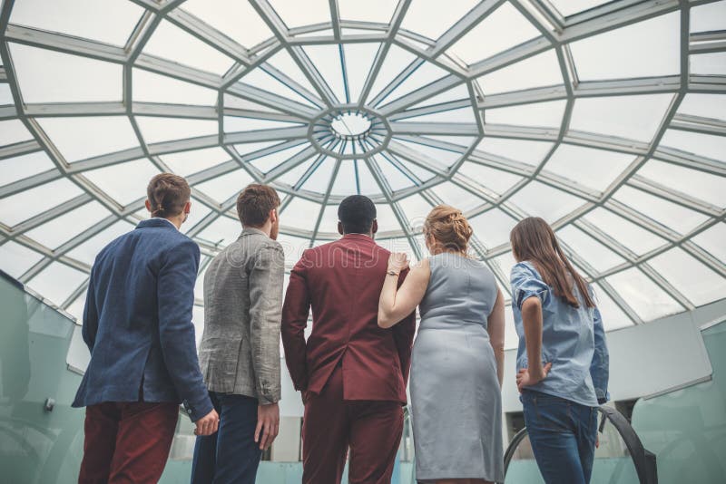 Business People from Back - Looking at Something Stock Photo - Image of ...