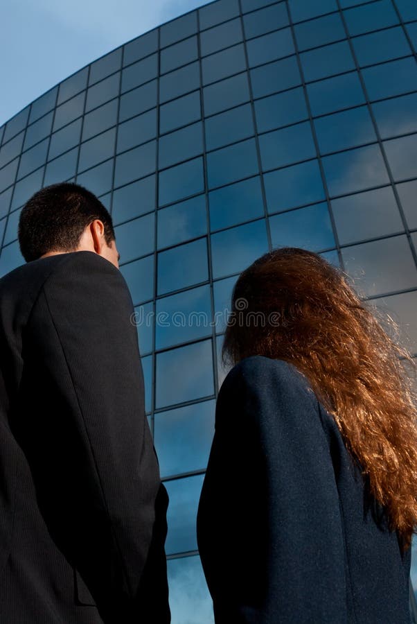 Business People Back on Modern Building Stock Photo - Image of future ...