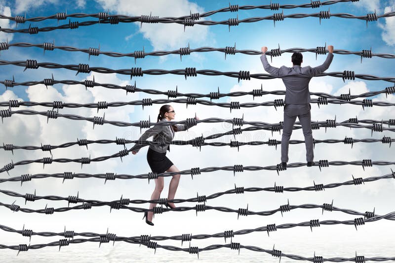 Business People in Barbed Wire Concept Stock Photo - Image of prisoner ...