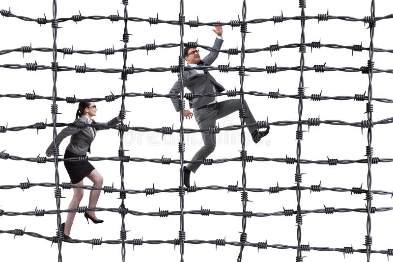 Business People in Barbed Wire Concept Stock Photo - Image of military ...