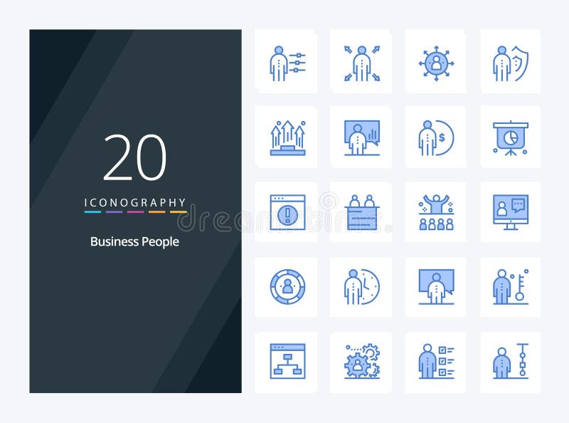 20 Business People Blue Color Icon for Presentation Stock Vector ...