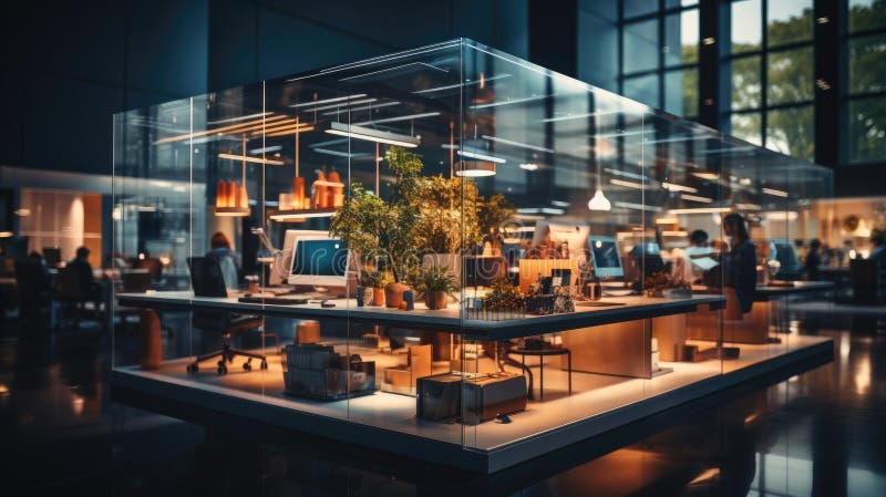 Business People Blur in the Workplace or Work Space of Table Work in ...