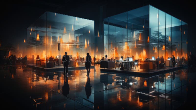 Business People Blur in the Workplace or Work Space of Table Work in ...