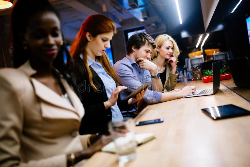 Business People Bonding in Cafe Stock Image - Image of caucasian ...