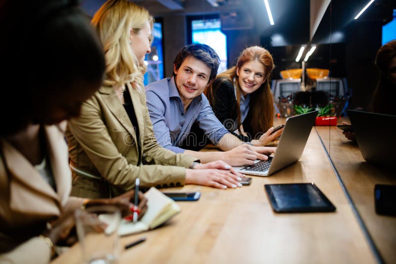 Business People Bonding in Cafe Stock Photo - Image of formal ...