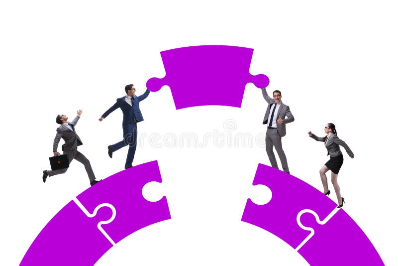 Business People Building Bridge in Teamwork Concept Stock Photo - Image ...
